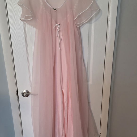 Val Mode | Intimates & Sleepwear | Elegant Pink Sheer Negligee | Poshmark